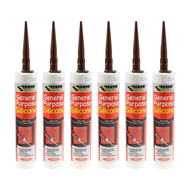 Everbuild GPSBN General Purpose Silicone Brown 280ml (6 Pack) | Toolden