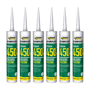 Everbuild 450TR Everflex 450 Builders Silicone Translucent 300ml (6 ...