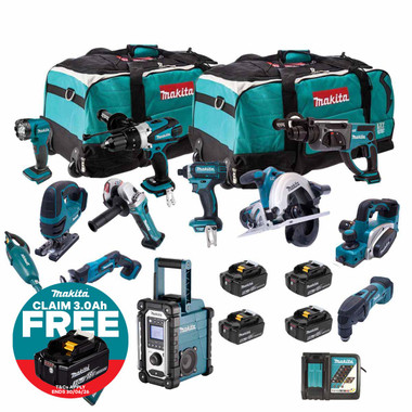 Makita 18V LXT Cordless 12 Piece Power Tool Kit with 4 x 5Ah | Toolden