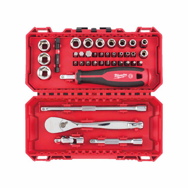 Milwaukee 4932498381 1/4" Ratchet, Driver & Socket Set (38 Pcs) | Toolden