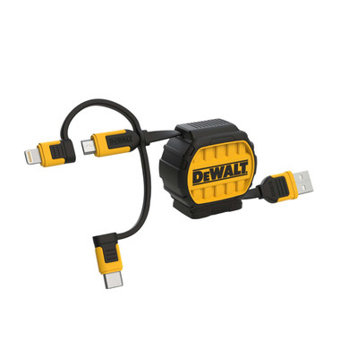DeWalt DWT1311364 3-in-1 Retractable Cable 0.9m (3ft) | Toolden