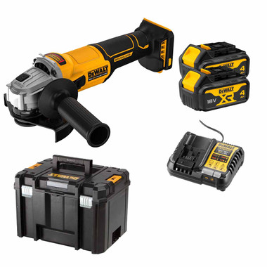 DeWalt DCG407M2 18V Cordless 125mm Brushless Angle Grinder with 2x 4 ...