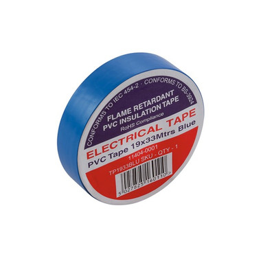 Blue Electrical Tape TP1933BLU 19x33mtrs - Flame Retardant | Toolden