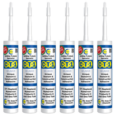 CT1 Sealant & Construction Adhesive Clear 290ml (6 Pack) | Toolden