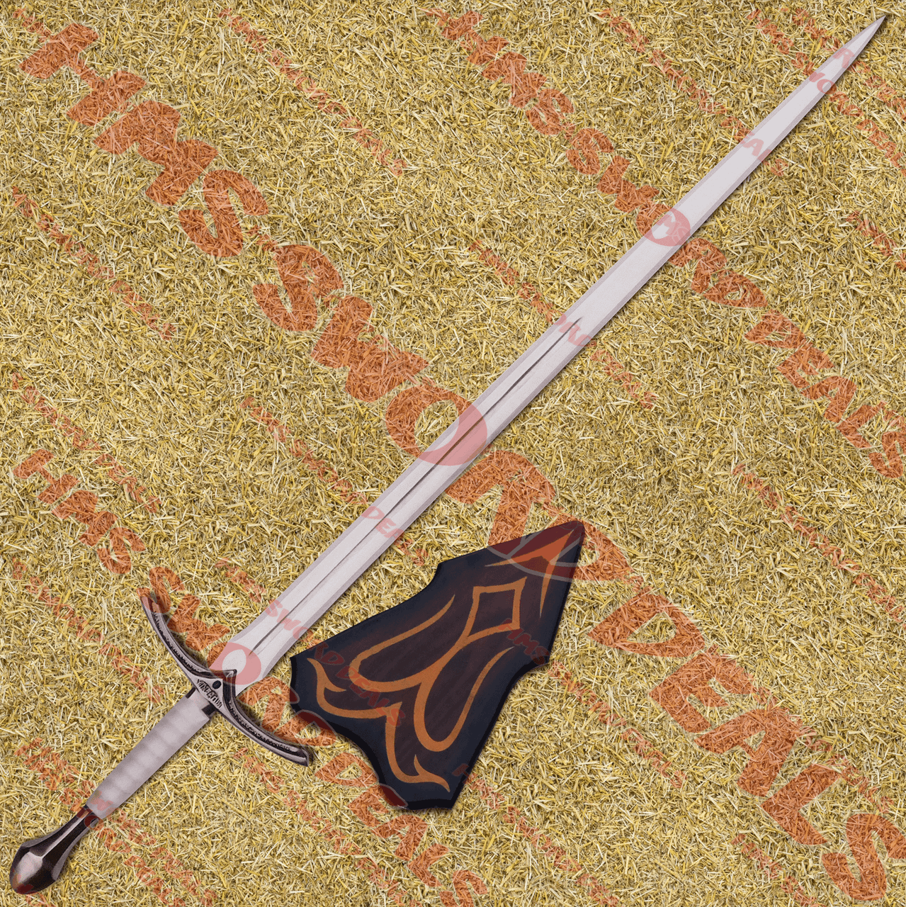 LOTR Sword of Gandalf The White Glamdring Sword with Plaque and Scabbard