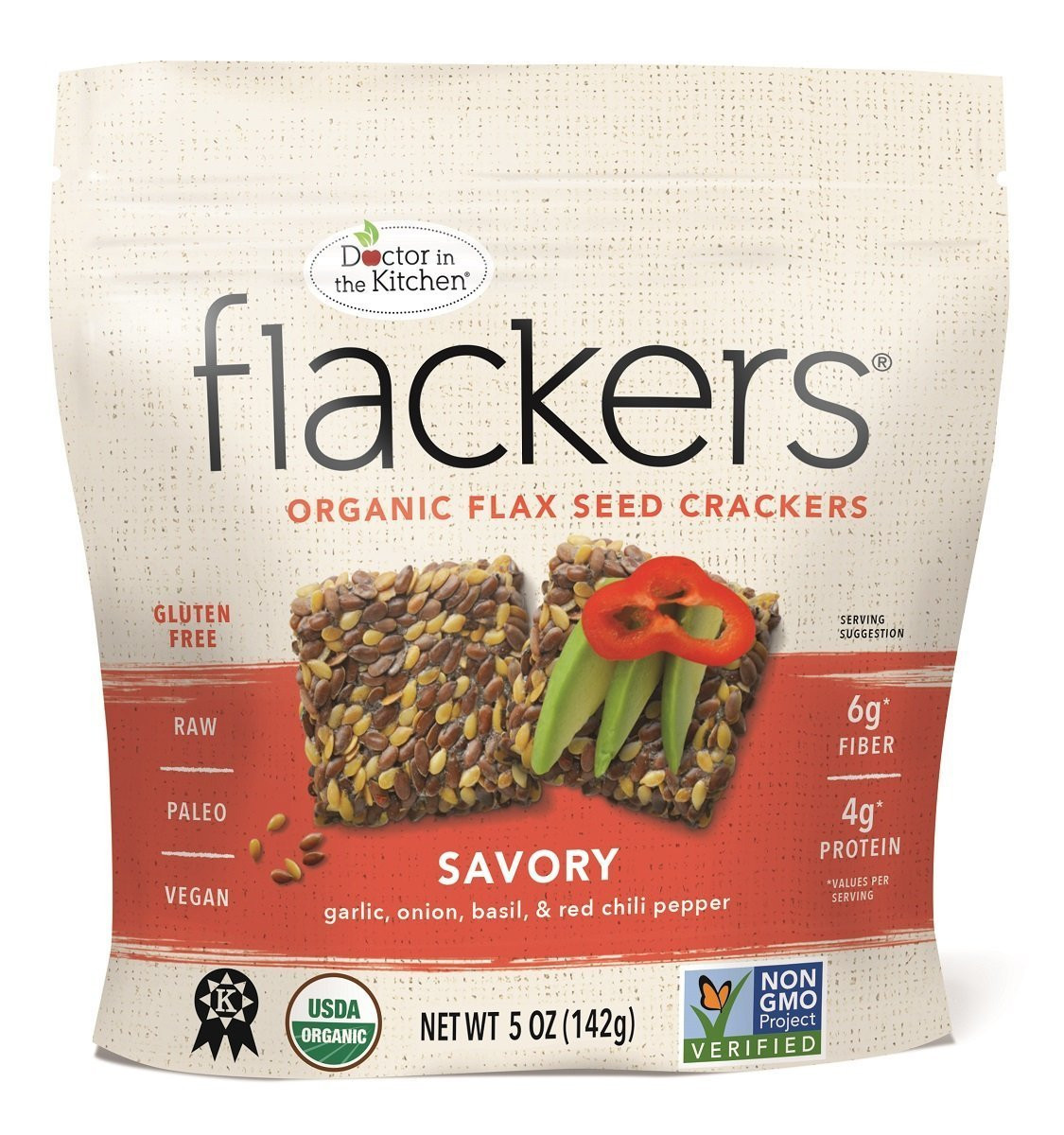 Doctor In The Kitchen Flackers Gluten Free Flax Seed Crackers 4 Flavor ...