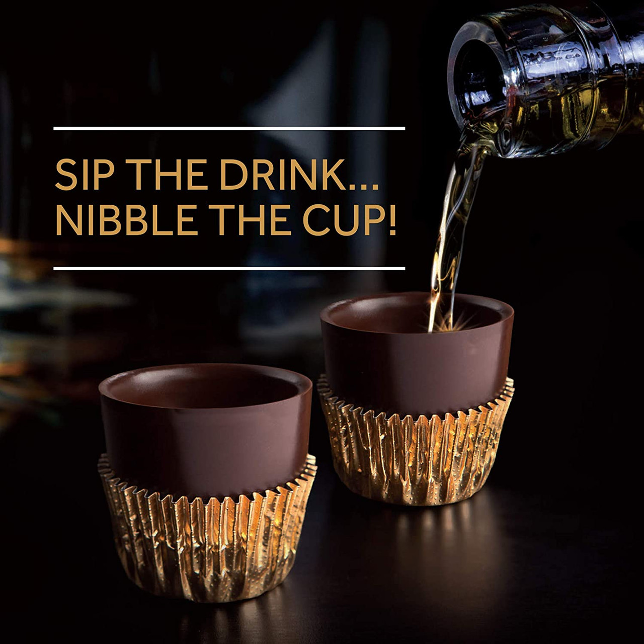 Chocolate Liqueur Cups - includes 60 Dark Chocolate Ready to Fill Cups ...