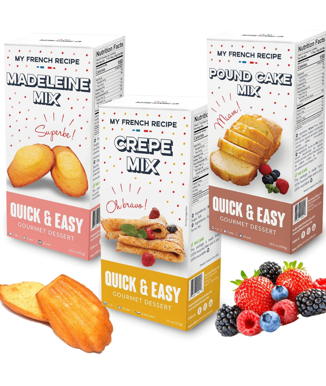 My French Recipe - French Favorite Baking Mixes Variety Pack Cake Mix ...