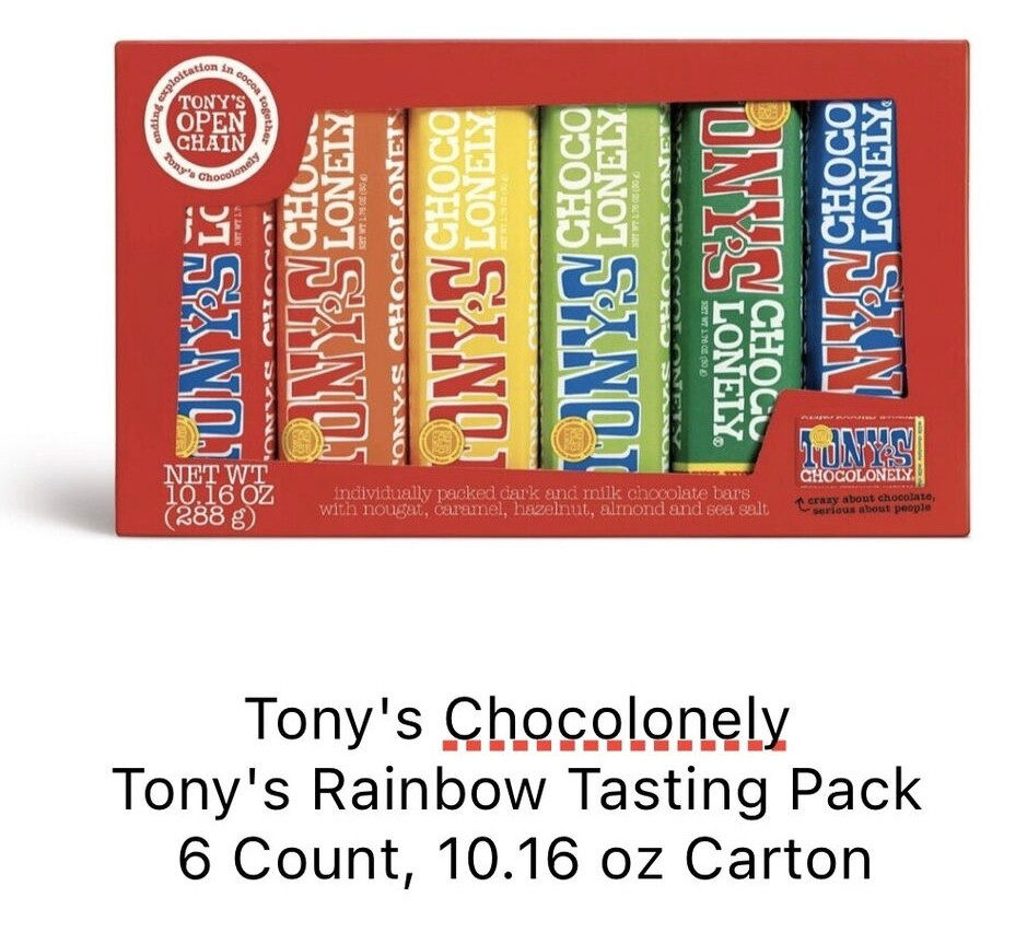 Tony's Chocolonely Chocolate Bar Variety Pack - Milk, Dark, Nougat ...