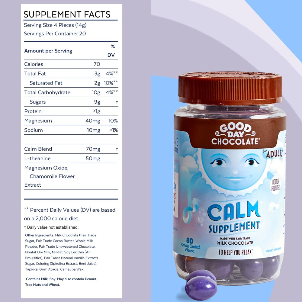 Good Day Chocolate Natural Calming Candy Coated Milk Chocolate, Blend ...