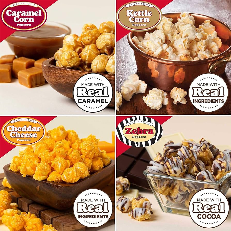 Popcornopolis Gourmet Popcorn Snacks, 40 Cone Variety Gift Cones / 0.9 ...