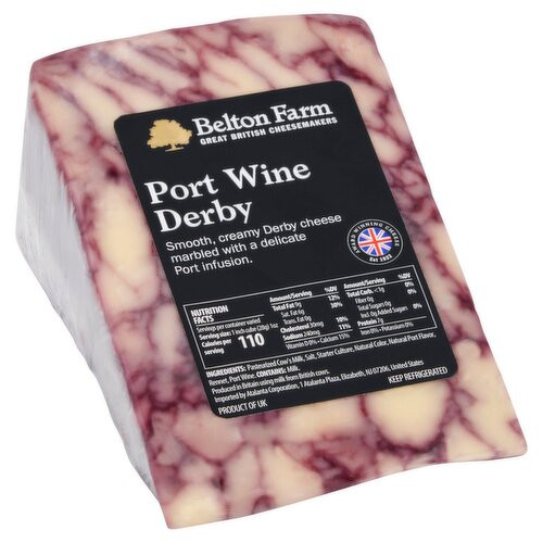 Belton Farm Port Wine Derby Cheese, 8 Oz