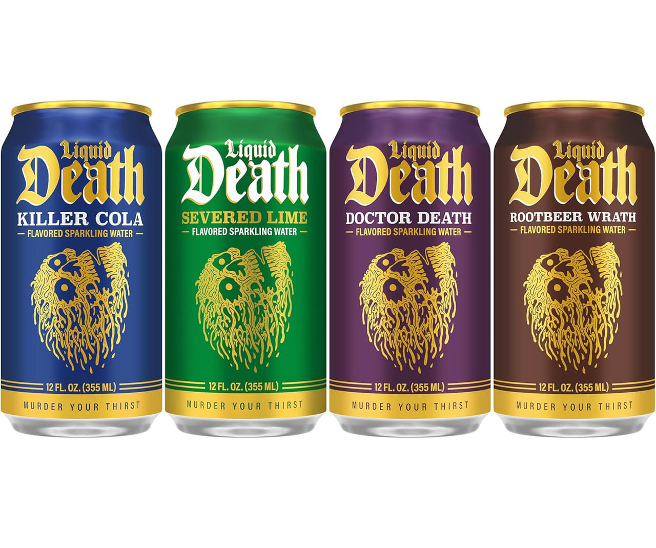 Liquid Death, Soda Flavored Sparkling Water Variety Pack - 12 Pack - 12 ...