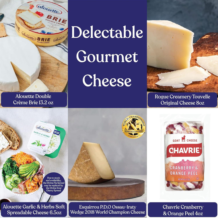 Holiday Kit, Cheese Platter with 5 Gourmet Cheeses and 6 Accompaniments ...
