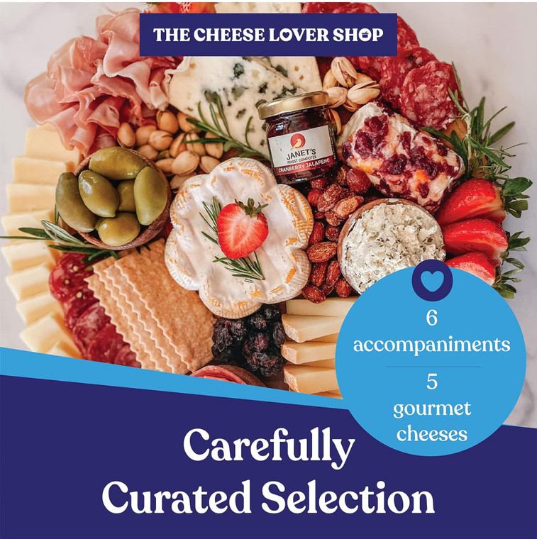 Holiday Kit, Cheese Platter with 5 Gourmet Cheeses and 6 Accompaniments ...