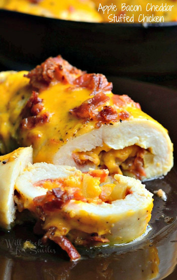 APPLE BACON CHEDDAR STUFFED CHICKEN - Serves 2