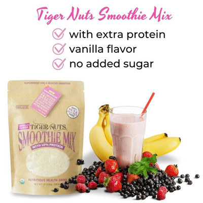 TigerNuts Smoothie Mix w/ Extra Protein - Vanilla Flavor - 10 oz