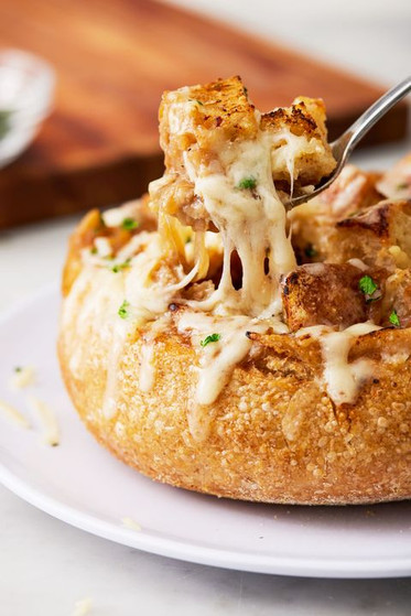 French Onion Soup with Boule Bread Bowls - includes 4