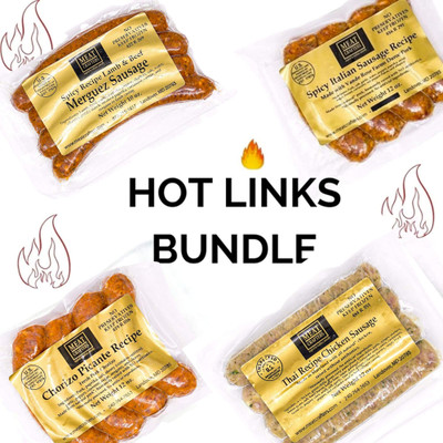 MeatCrafters Hot Links Spicy Sausage Variety Bundle, Chicken, Lamb ...