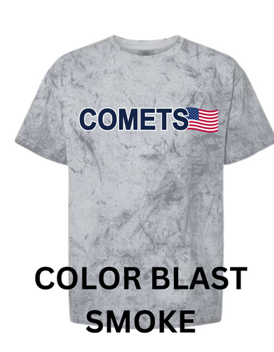 COMETS WITH AMERICAN FLAG