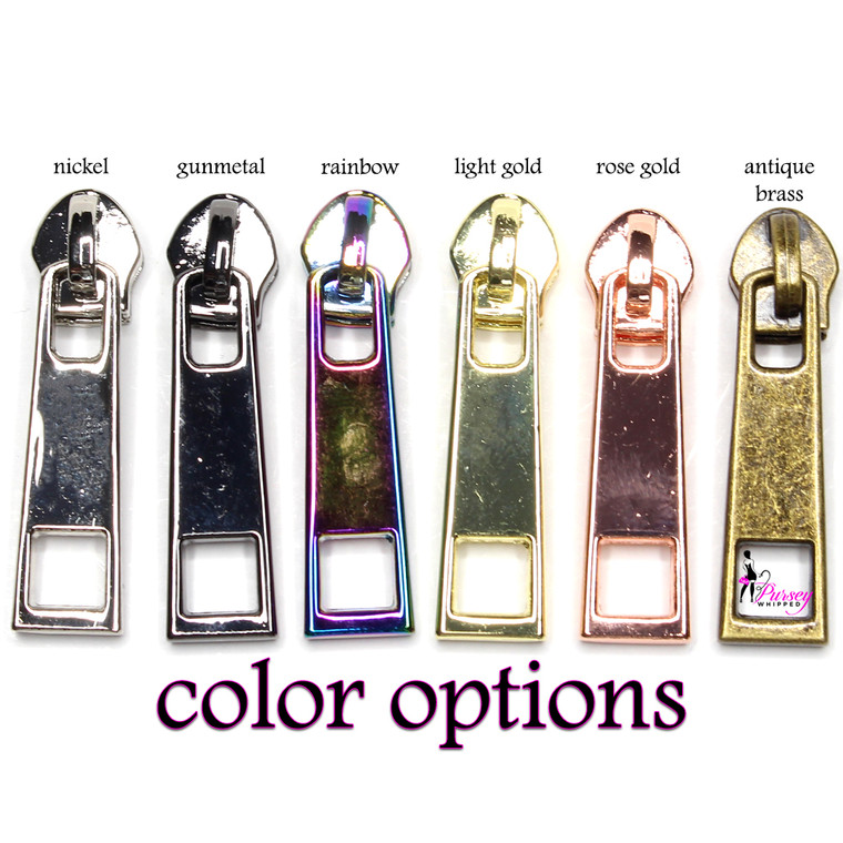Rectangle Zipper Pulls - 5 pack - for #5 Nylon Zips - Pursey Whipped