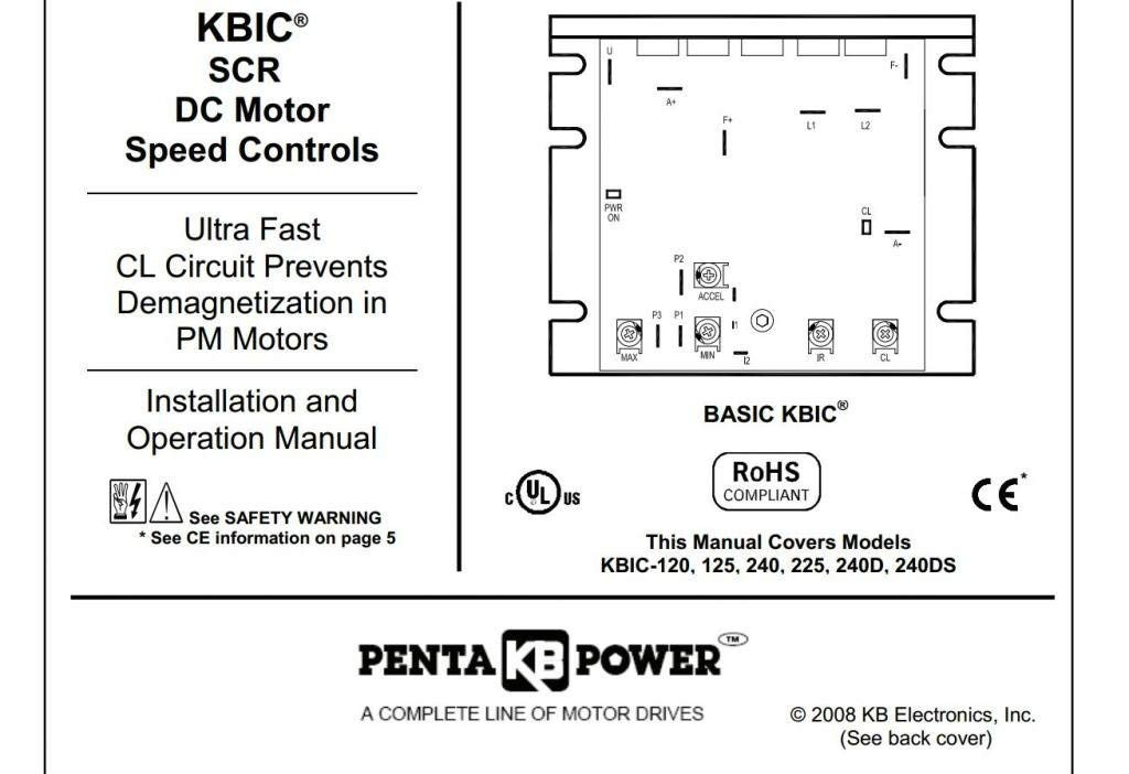 KB Electronics KBIC-125 9433B SCR DC Motor Speed Control, 115VAC Line ...