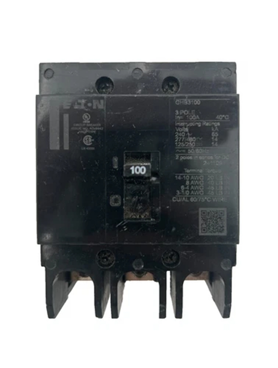 Eaton GHB3100 Circuit Breaker, Type GHB, 100A, 3-Pole, 480Y/277 Vac [New]