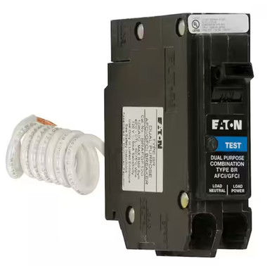 Eaton BRAFGF115CS BR Type 15 Amp Single-Pole Dual Function Arc Circuit ...