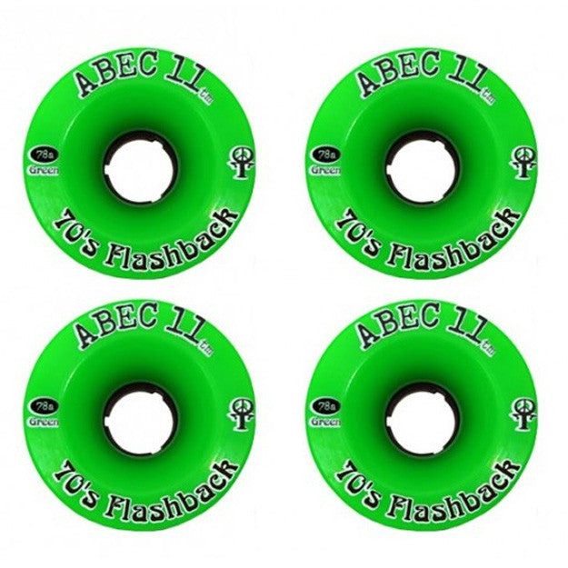 Abec 11 Flashbacks - Green - 70mm 78a - Skateboard Wheels (Set of 4)