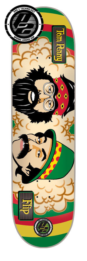 Flip Penny Rasta Cheech and Chong P2 Skateboard Deck 31.5 x 8.0 - Rasta
