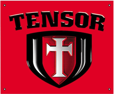 Tensor Shield Logo Banner - 36in x 30in - Red/Black