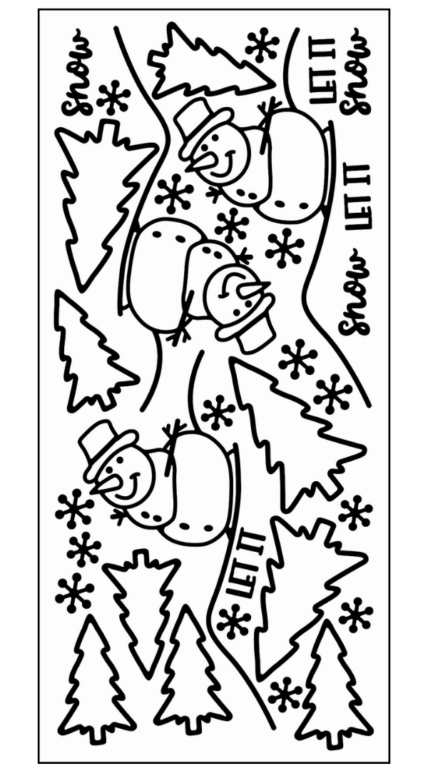 Snow People Outline Sticker - Krazy Kreations