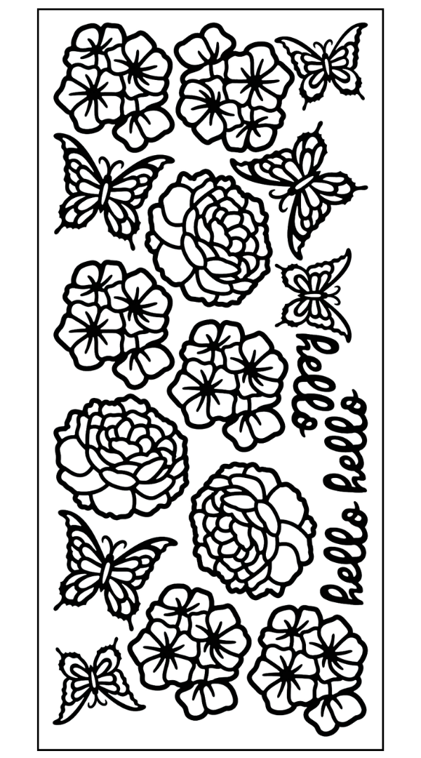 Split Flowers Outline Sticker - Krazy Kreations
