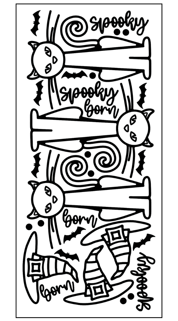Spooky Truck Outline Sticker - Krazy Kreations