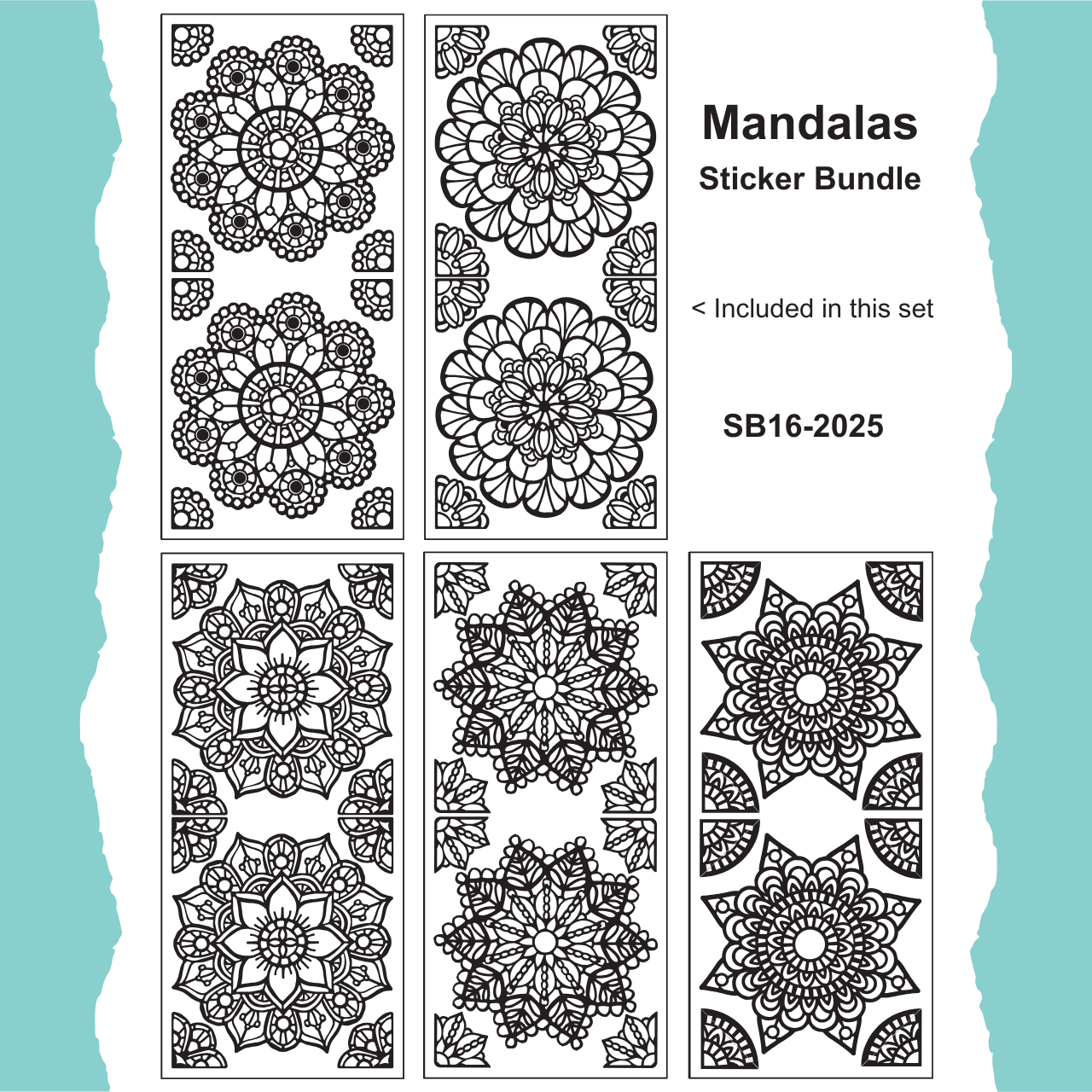 Mandalas Outline Sticker Bundle - Krazy Kreations