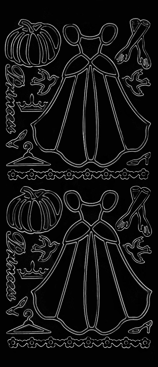 Fairytale Princess Outline Sticker - Krazy Kreations