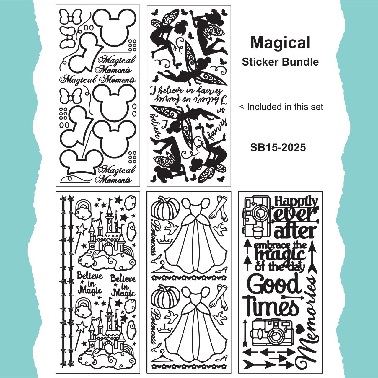 Stickers - Outline Stickers - Theme Park - Krazy Kreations