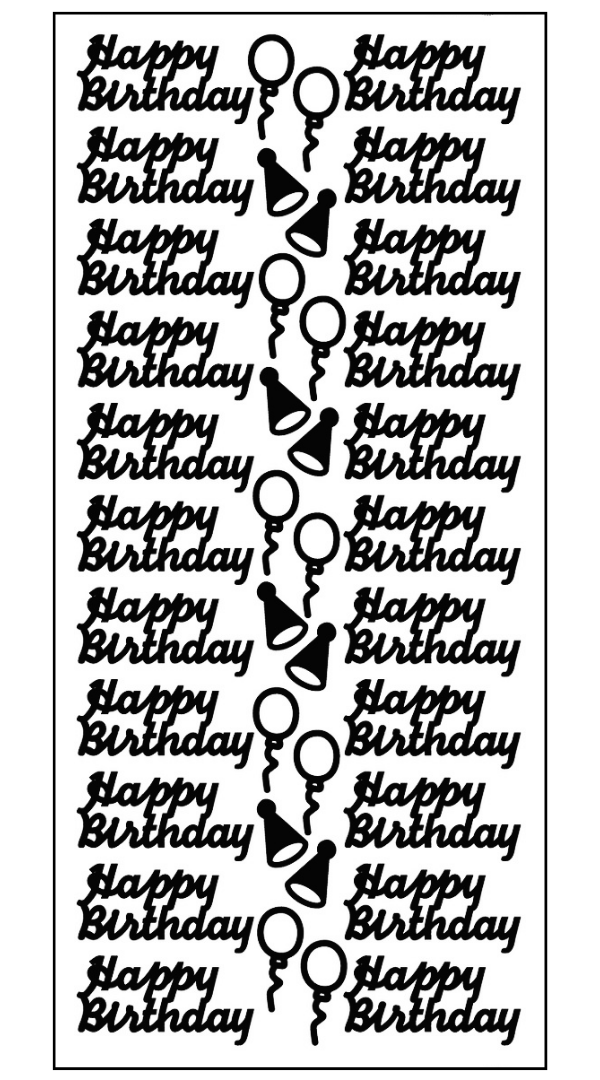 Happy Birthday Circle Outline Sticker - Krazy Kreations