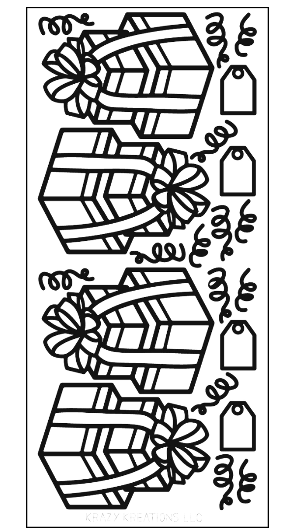 Stacked Birthday Cake Outline Sticker - Krazy Kreations