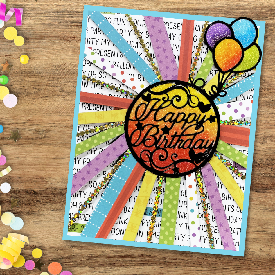 Happy Birthday Circle Outline Sticker - Krazy Kreations