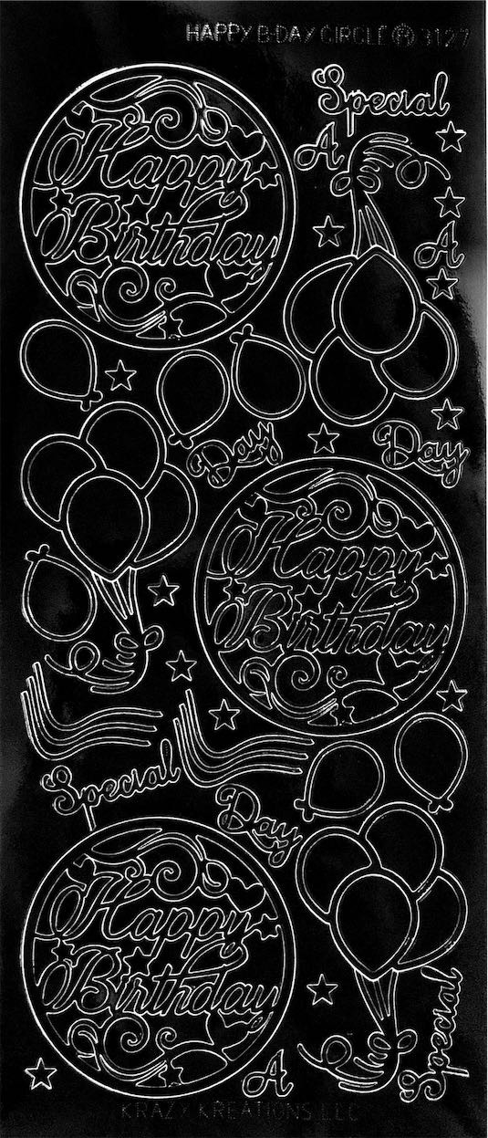 Happy Birthday Circle Outline Sticker - Krazy Kreations
