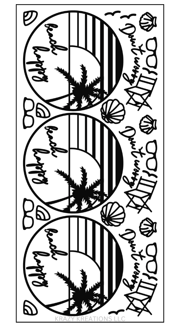 Beach Shacks Outline Sticker - Krazy Kreations