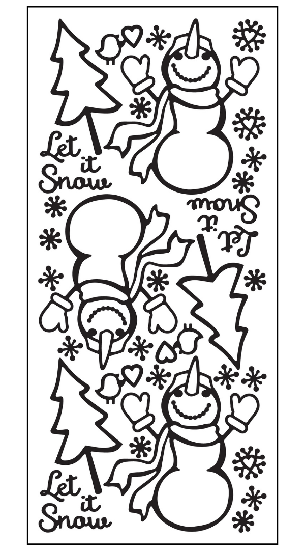 Tree Snowman Outline Sticker - Krazy Kreations
