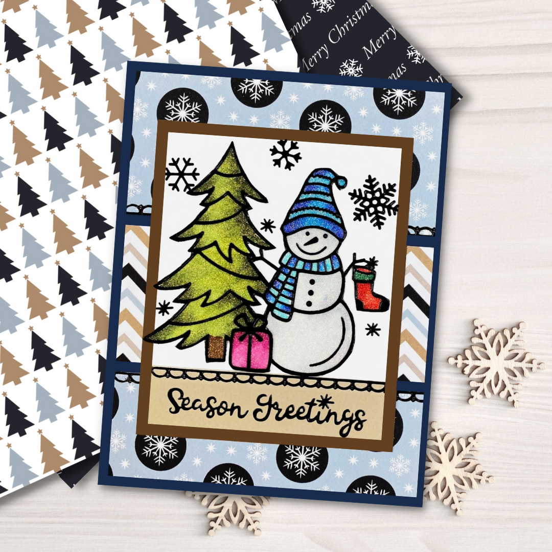 Tree Snowman Outline Sticker - Krazy Kreations