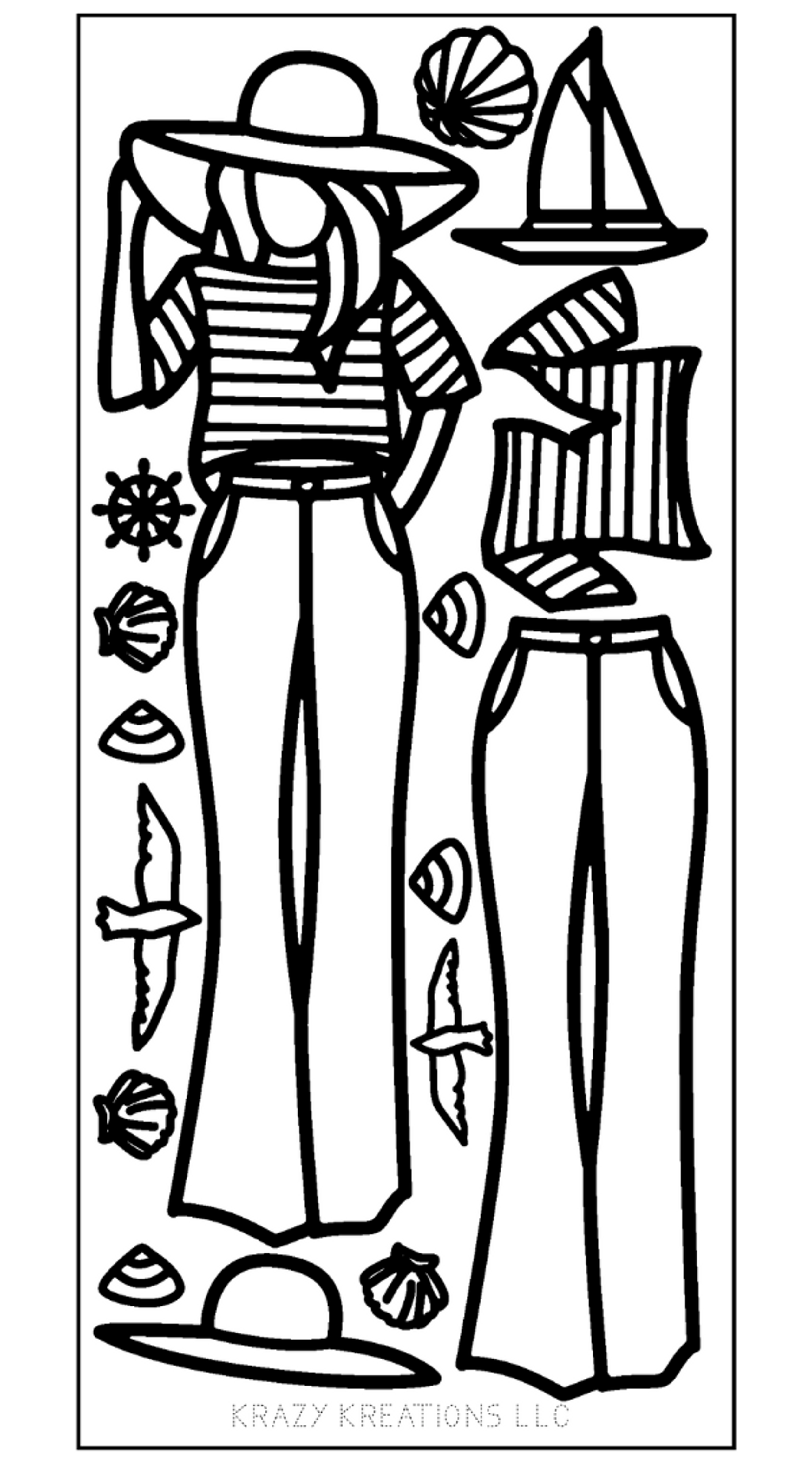 Stickers - Outline Stickers - Paper Dolls - Page 1 - Krazy Kreations