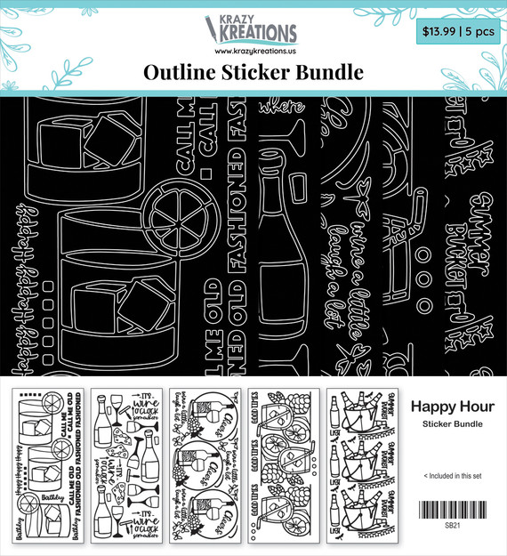 Happy Camper Outline Sticker - Krazy Kreations