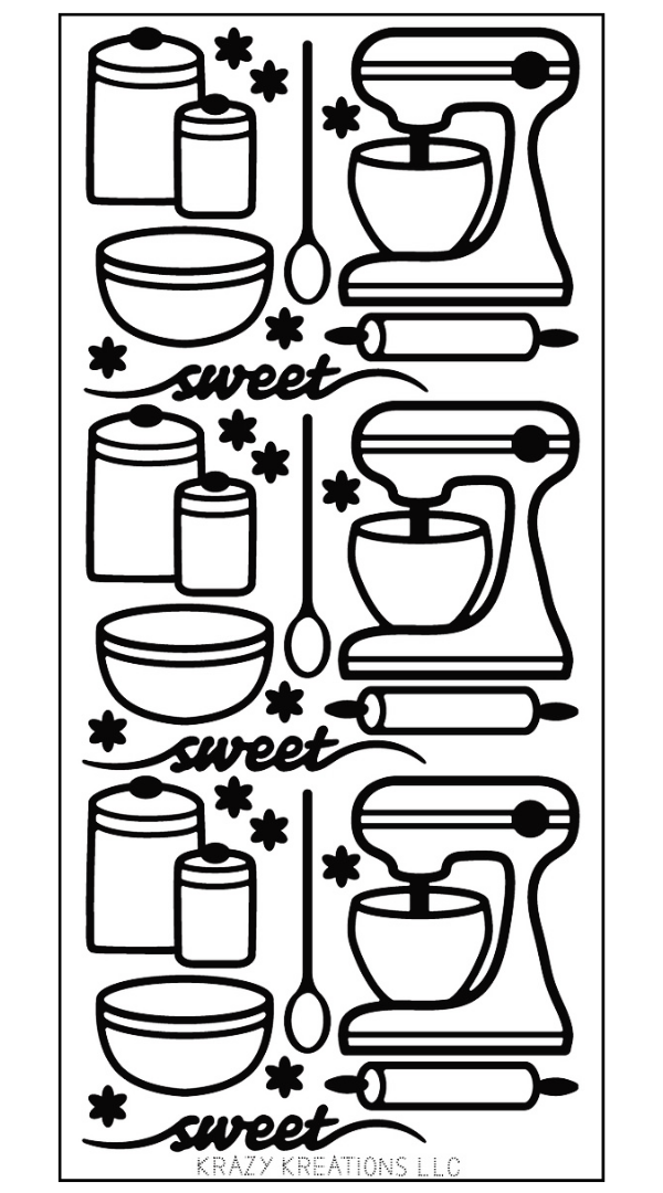 Baking Outline Sticker - Krazy Kreations