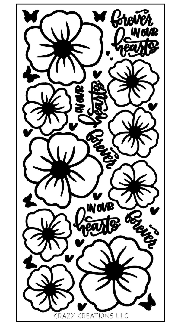 Summer Flower Outline Sticker - Krazy Kreations