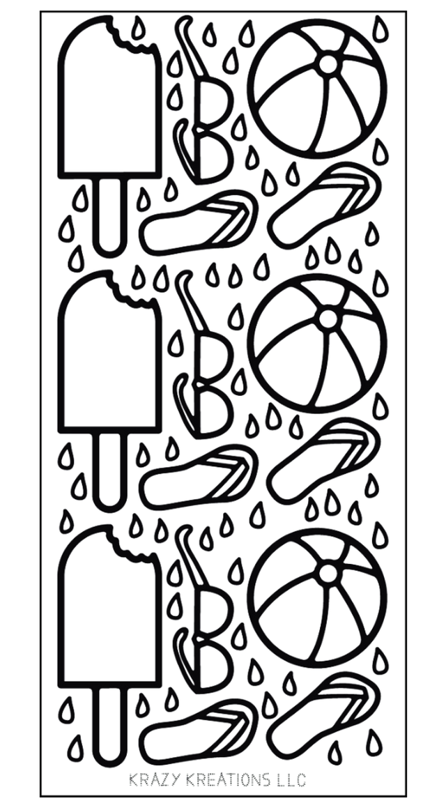 Summer Flower Outline Sticker - Krazy Kreations