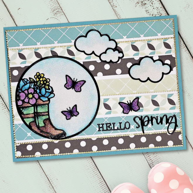 Hello Spring Outline Sticker - Krazy Kreations